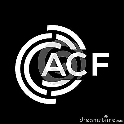 ACF Letter Logo Design On Black Background. ACF Creative Initials ...
