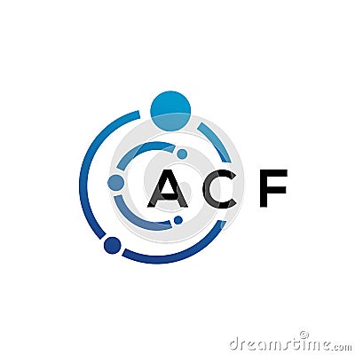 ACF Letter Logo Design On Black Background. ACF Creative Initials ...