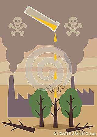 Acid Rain Trees Vector Illustration | CartoonDealer.com #46276514