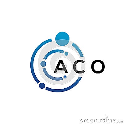 ACO Letter Logo Design On Black Background. ACO Creative Initials ...