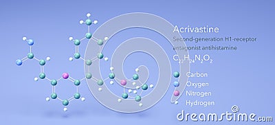 Acrivastine Molecule, Molecular Structures, H1-receptor Antagonist ...
