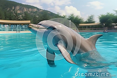 Acrobatic Dolphin Dazzles With Impressive Jumps In The Pool Royalty ...