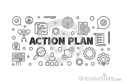 Action Plan Vector Outline Illustration Or Banner | CartoonDealer.com ...