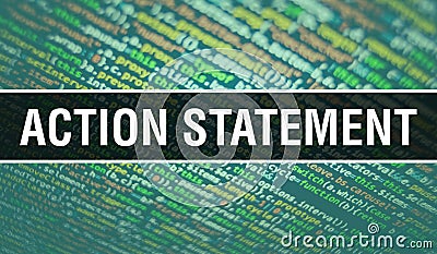 Action Statement With Abstract Technology Binary Code Background ...