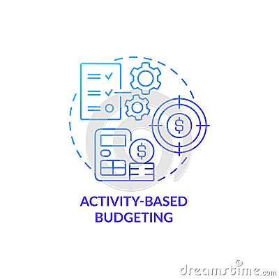 Activity-based Budgeting Blue Gradient Concept Icon Cartoon Vector | CartoonDealer.com #238254355