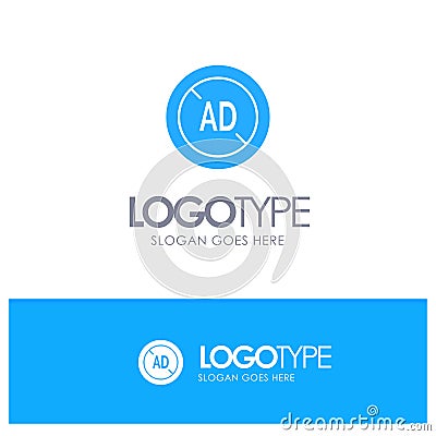 Ad, Blocker, Ad Blocker, Digital Blue Solid Logo With Place For Tagline ...
