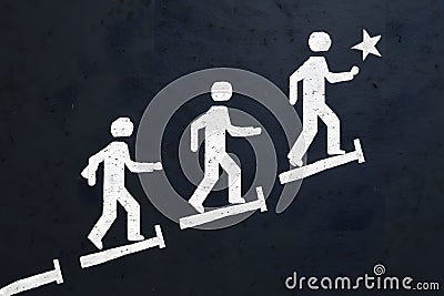 Adaptation Progression Person Moves Forward, Evolving With Change And ...