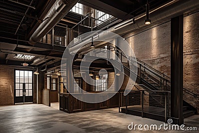 Adaptive Reuse Project With Industrial Theme, Featuring Exposed Brick ...