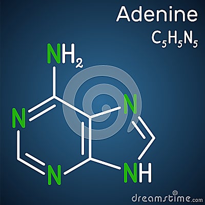 Adenine, Ade Molecule. It Is Purine Nucleobase, Fundamental Unit Of The ...