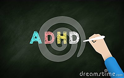 ADHD Hand Writing In Chalk Background. Is One Of The Most Common ...