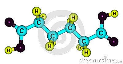 Adipic Acid Molecular Structure Isolated On White Royalty-Free Cartoon ...