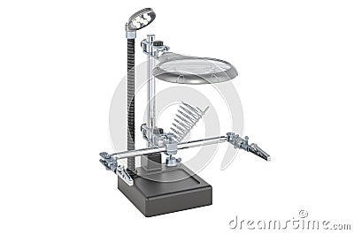 Adjustable Helping Hand With Magnifying Glass On Solid Heavy Base Stock ...
