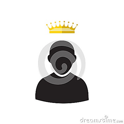 Admin With Gold Crown Icon Vector Illustration | CartoonDealer.com ...