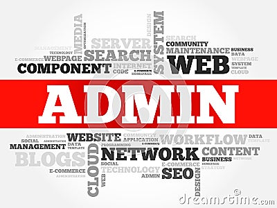ADMIN Word Cloud Collage Stock Photography | CartoonDealer.com #199600934