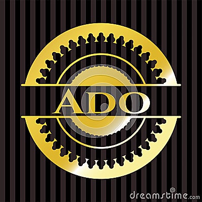 Ado Gold Shiny Emblem. Vector Illustration. Detailed | CartoonDealer ...