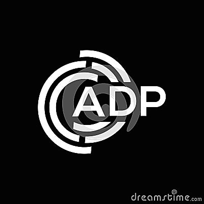 ADP Letter Logo Design On Black Background. ADP Creative Initials ...