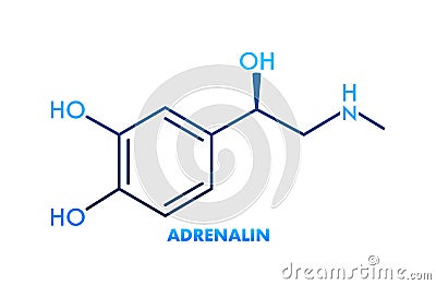 Adrenaline Or Adrenalin, Epinephrine Neurotransmitter Molecule ...