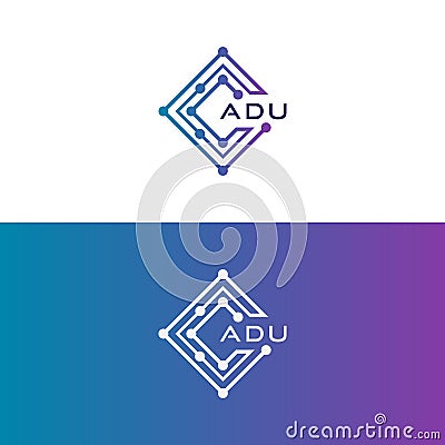 Adu Tech Initial Logo Design Icon For Technology, Digital, Tech ...