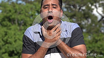 Adult Hispanic Man Choking stock footage. Video of diverse - 119605458