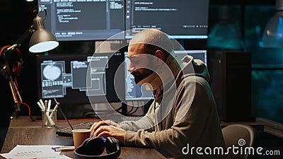 Adult Programmer with Neck Collar Foam Coding Html Script Stock Video - Video of security ...