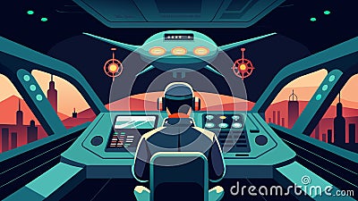 The Advanced Control Panel Inside The Pit Illuminates As The Pilot ...