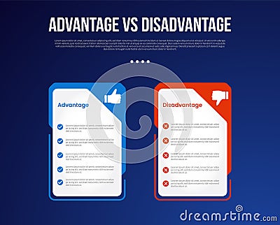 Advantage Vs Disadvantage Infographic For Comparison Data With Creative ...