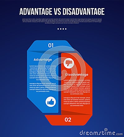 Advantage Vs Disadvantage Infographic For Comparison Data With Creative ...