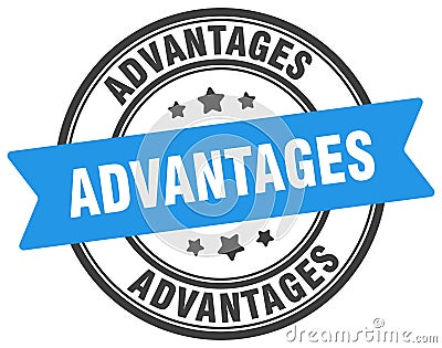 Advantages Stamp. Advantages Label On Transparent Background. Round ...