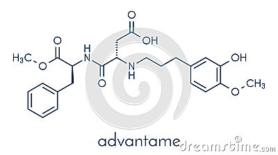 Advantame E969 Sugar Substitute Molecule. Skeletal Formula. Vector ...