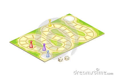 Adventure Board Game Maps With Path Flat Vector Illustration On White ...