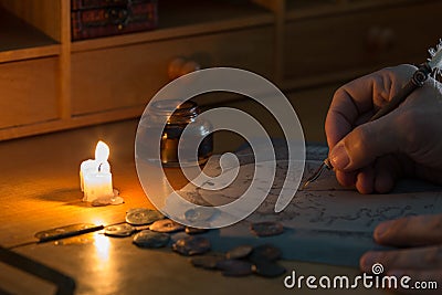 Adventurer Drawing A Map Stock Image | CartoonDealer.com #52668373