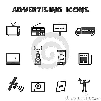 Advertising Icons Stock Vector - Image: 40392943
