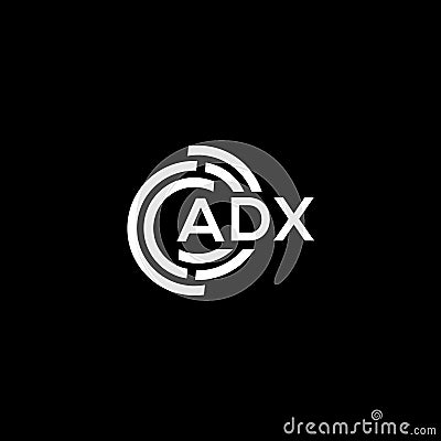 ADX Letter Logo Design On Black Background. ADX Creative Initials ...