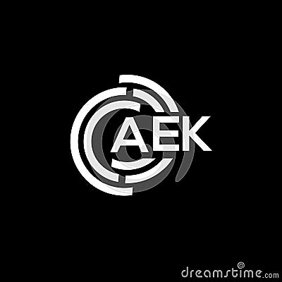 AEK Letter Logo Design On Black Background. AEK Creative Initials ...