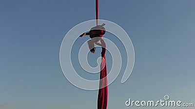 Aerial Acrobat Shows the Figures. Stock Video - Video of elegant ...