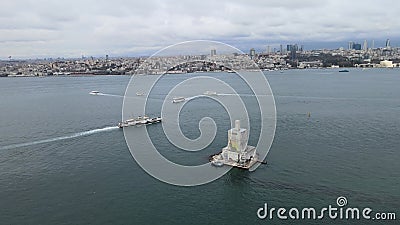 Aerial bosphorus view stock footage. Video of transport - 266814960