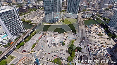 Aerial Downtown Miami Highrise Architecture Stock Video - Video of ...