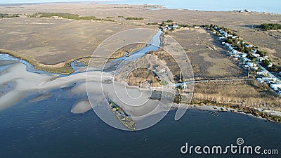 Aerial Footage Of Old Shipwreck Delaware Bay Heislerville Stock Footage ...
