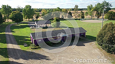 Aerial of the Lynden Community Centre in Lynden, Ontario, Canada 4K ...