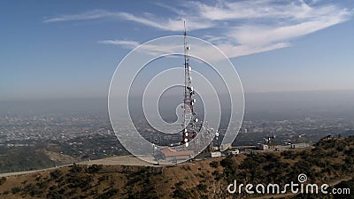 Aerial of Radio / Telecommunications Tower Stock Footage - Video of ...