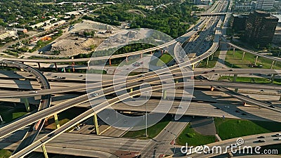 Aerial Shot of the High Five Interchange in Dallas on a Sunny Day Stock ...