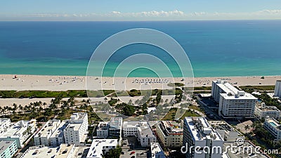 Aerial Side View Miami South Beach Stock Footage - Video of miami ...