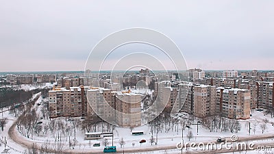 Aerial Socialist Soviet Panel Buildings at Winter Stock Video - Video ...