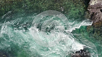 Aerial Topdown View of Powerful Ocean Current Forming Whirlpools and ...