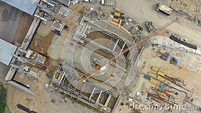 Aerial Video Subway Construction Site Stock Video - Video of horizontal ...