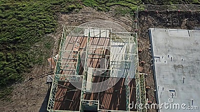 Aerial View Australian Construction Site Home and Concrete Slab Stock ...