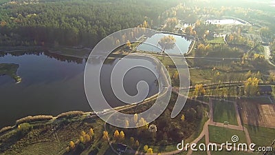 Aerial View of an Autumn Lake in Forest with a Bird S Eye View Stock ...