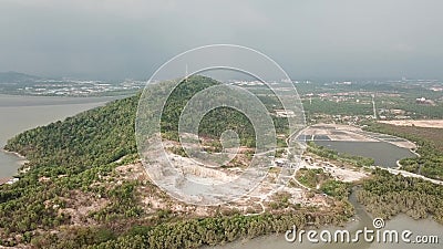 Aerial View Batu Kawan Quarry Stock Video - Video of construction ...