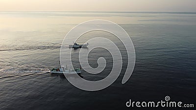 Aerial View of Boats Floating in Sea Stock Footage - Video of ...