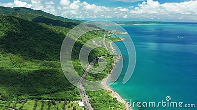 Aerial View of Coastling in Pingtung, Taiwan Stock Video - Video of ...